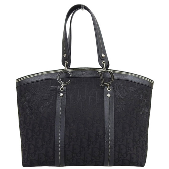 Dior | Bags | Dior Trotter Pattern Flower Line Tote Bag Black | Poshmark